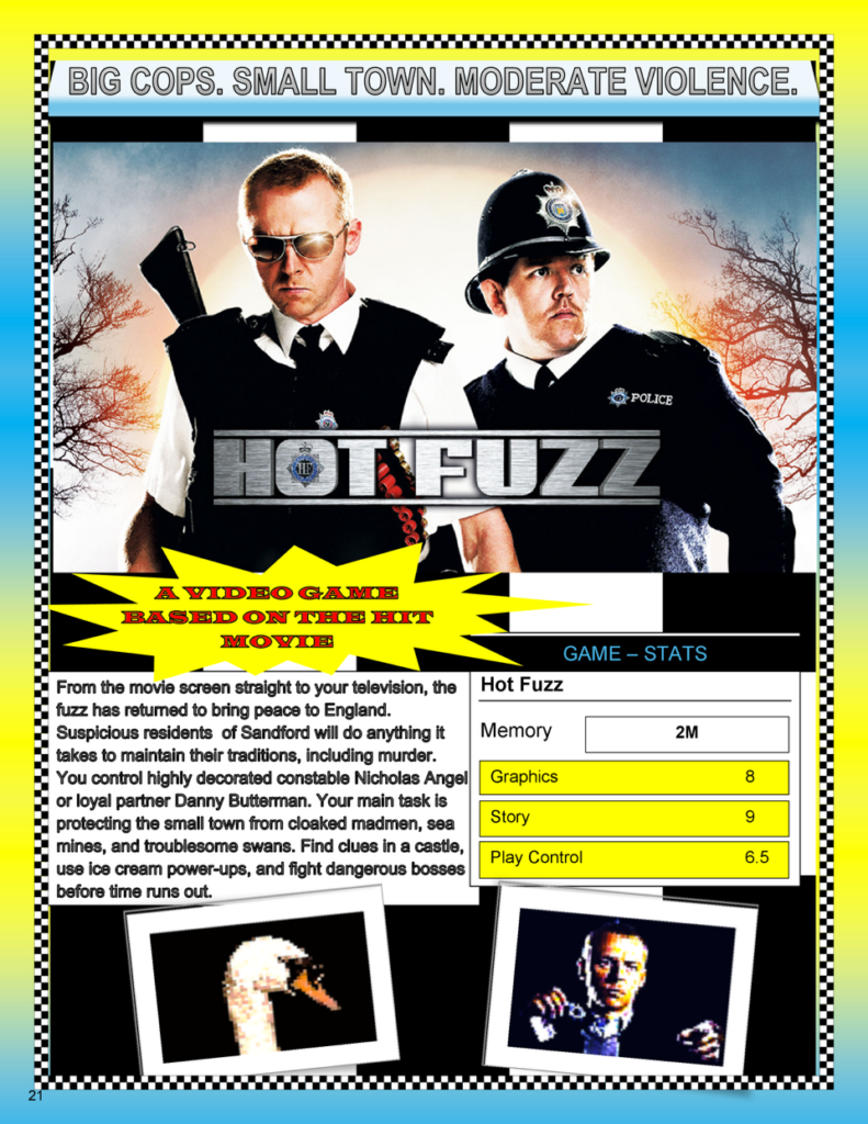 Bonus! 4-Page Hot Fuzz Video Game Strategy Guide Inside – Perisphere